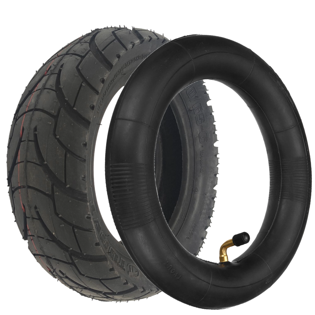 Tuovt 80/65-6 (10x3) tire set with 10x2.5 90° tube – escootervision